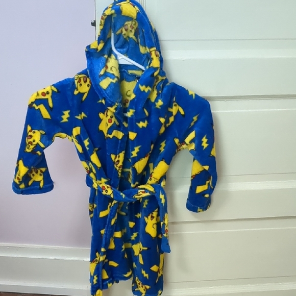 Pokemon | Pajamas | Pokemon Blue And Yellow Kids Pajama Robe | Poshmark